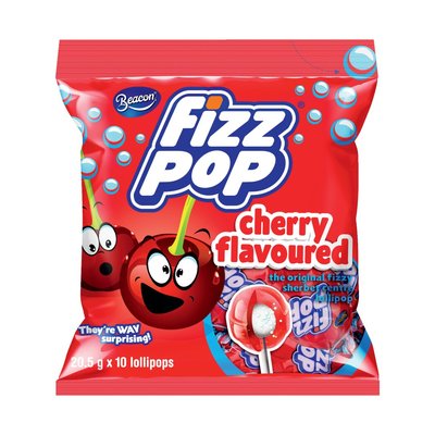 Beacon Fizz Pop Cherry Pack of 10 | Sweet City - Chocolates | Sweets ...